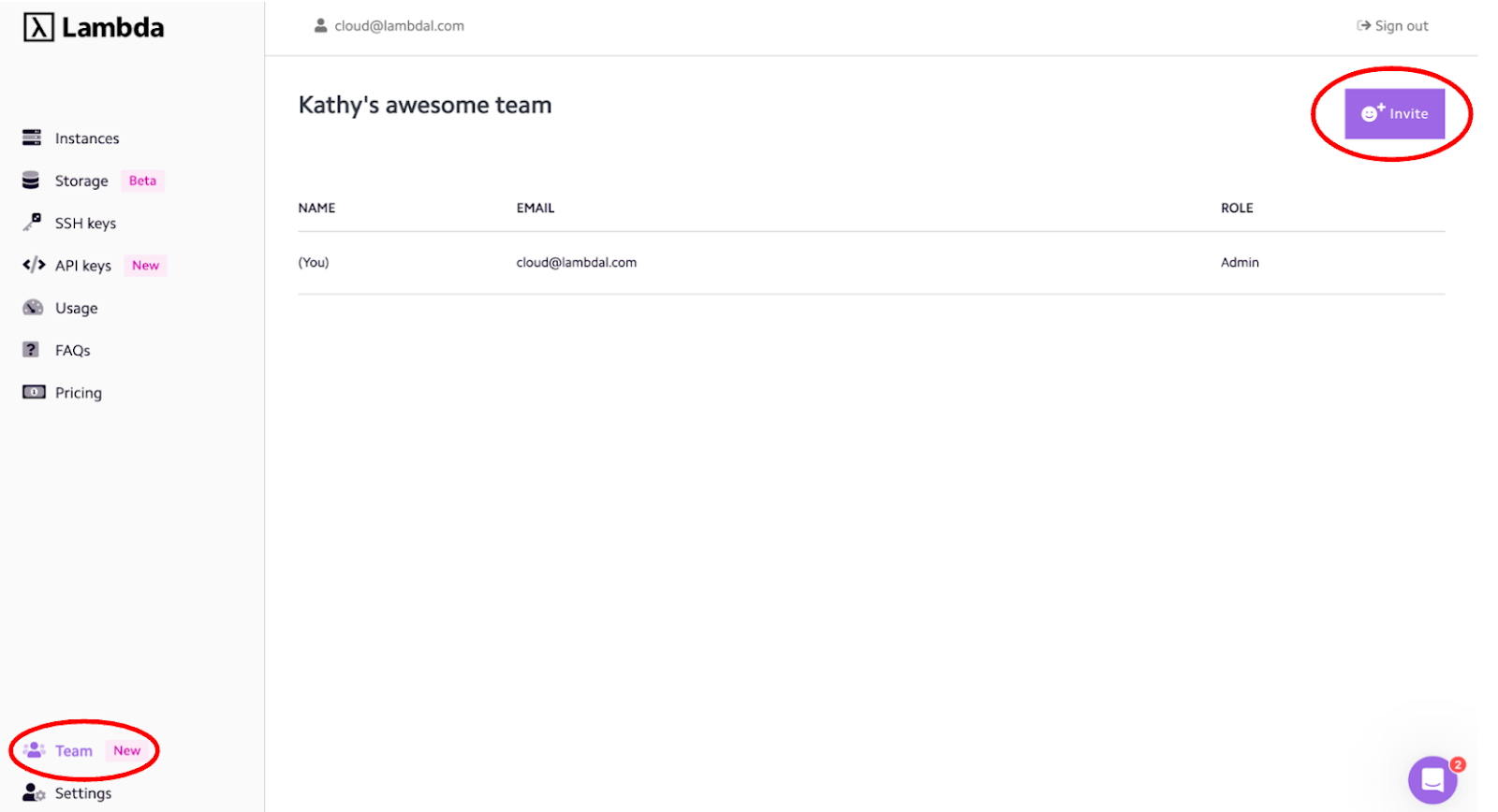 Lambda Cloud accounts now support teams!